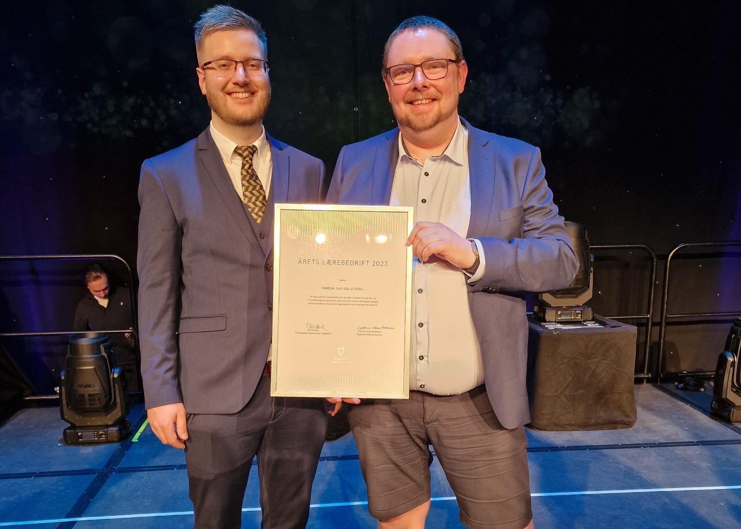 Omega 365 Solutions årets lærebedrift 2023 i Rogaland